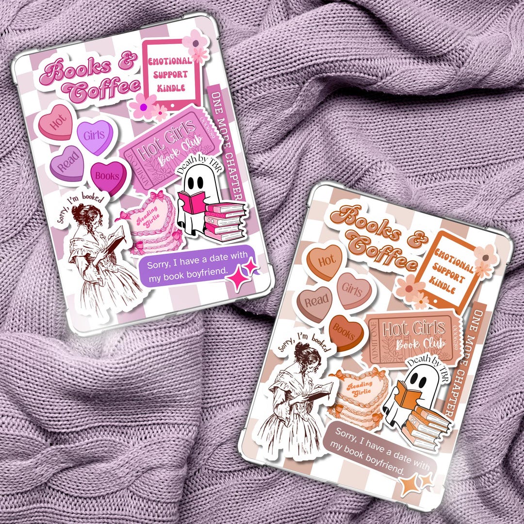Retro Booktok Kindle Insert Bundle: Bookish Stickers (PDF) - Etsy