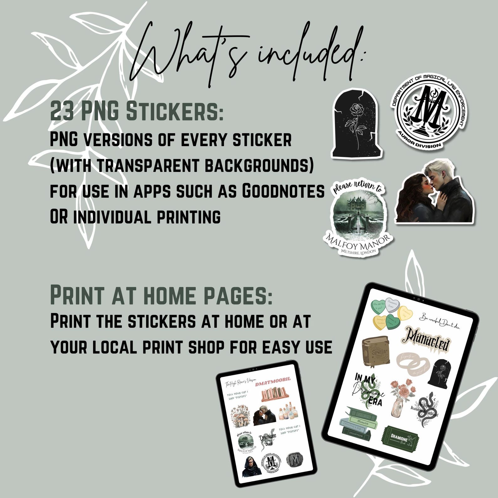 Dramione Fanfic Kindle Sticker Bundle (pngs and Svgs) - Etsy