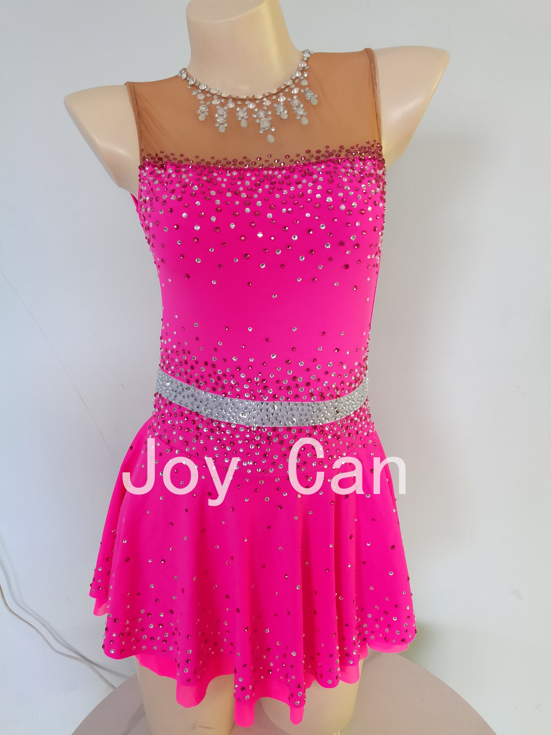 Customize Pink Ice Figure Skating Dress Girls Women Perfromance ...