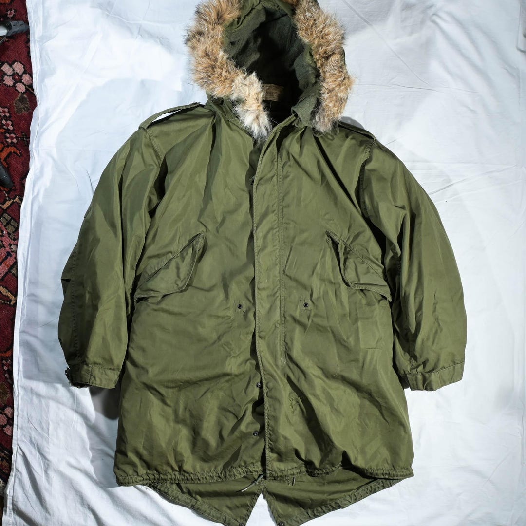 US Army M-1951 M-51 Fishtail Parka S/M W/ Alpaca Liner and Fur Hood ...