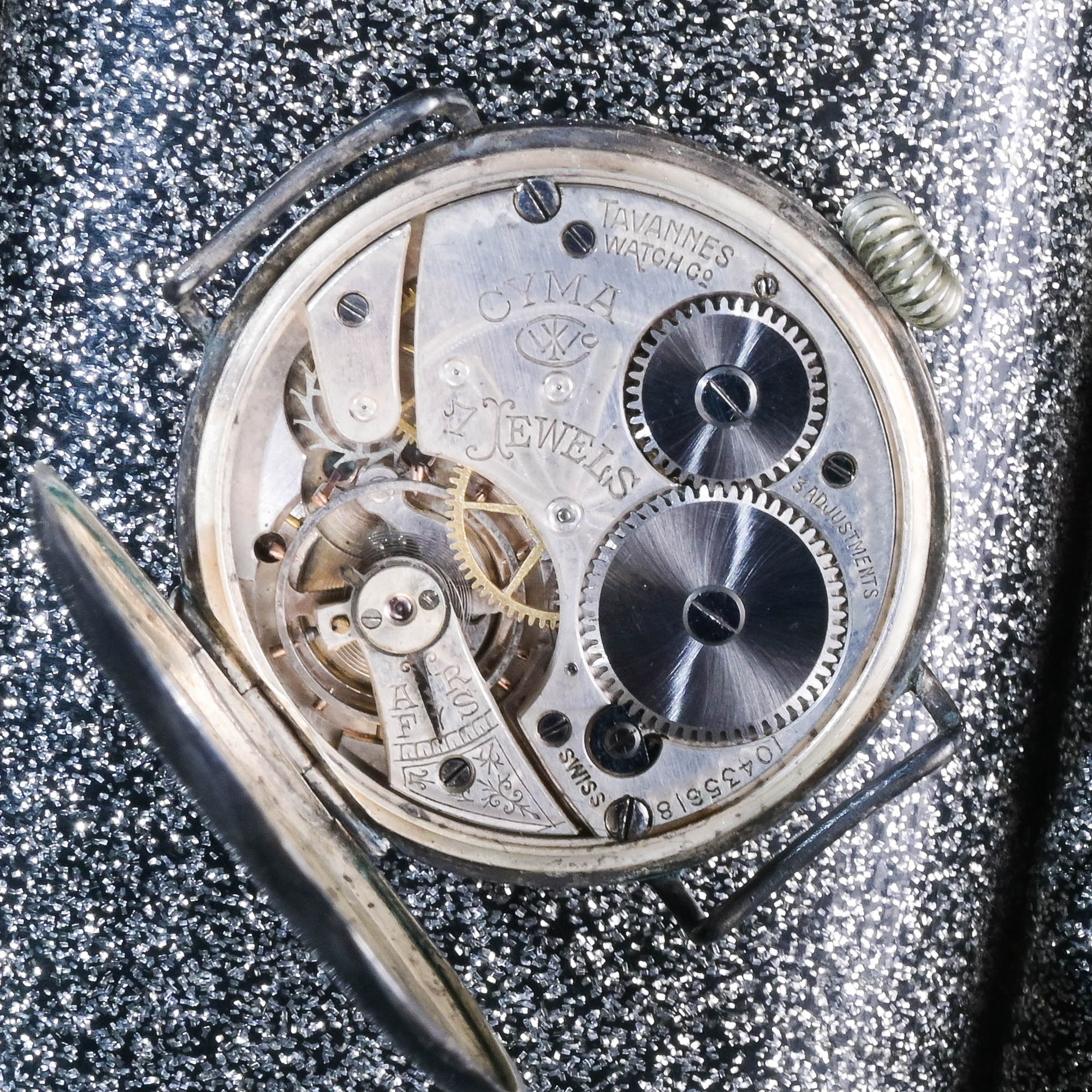 Tavannes CYMA WWI Trench Watch W/ Original Cuff Strap & Shrapnel Guard ...