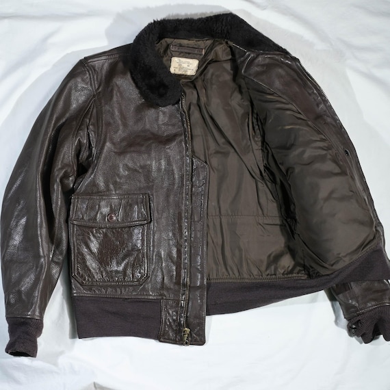 US Navy G-1 Leather Bomber Jacket - 44 - Gem