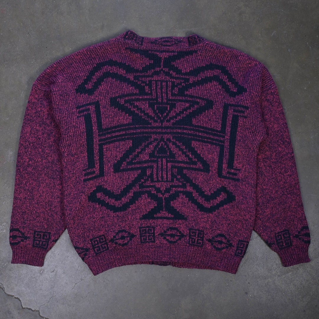 Intrepid Manhattan 90s Tribal Pattern Cardigan L/XL - Etsy