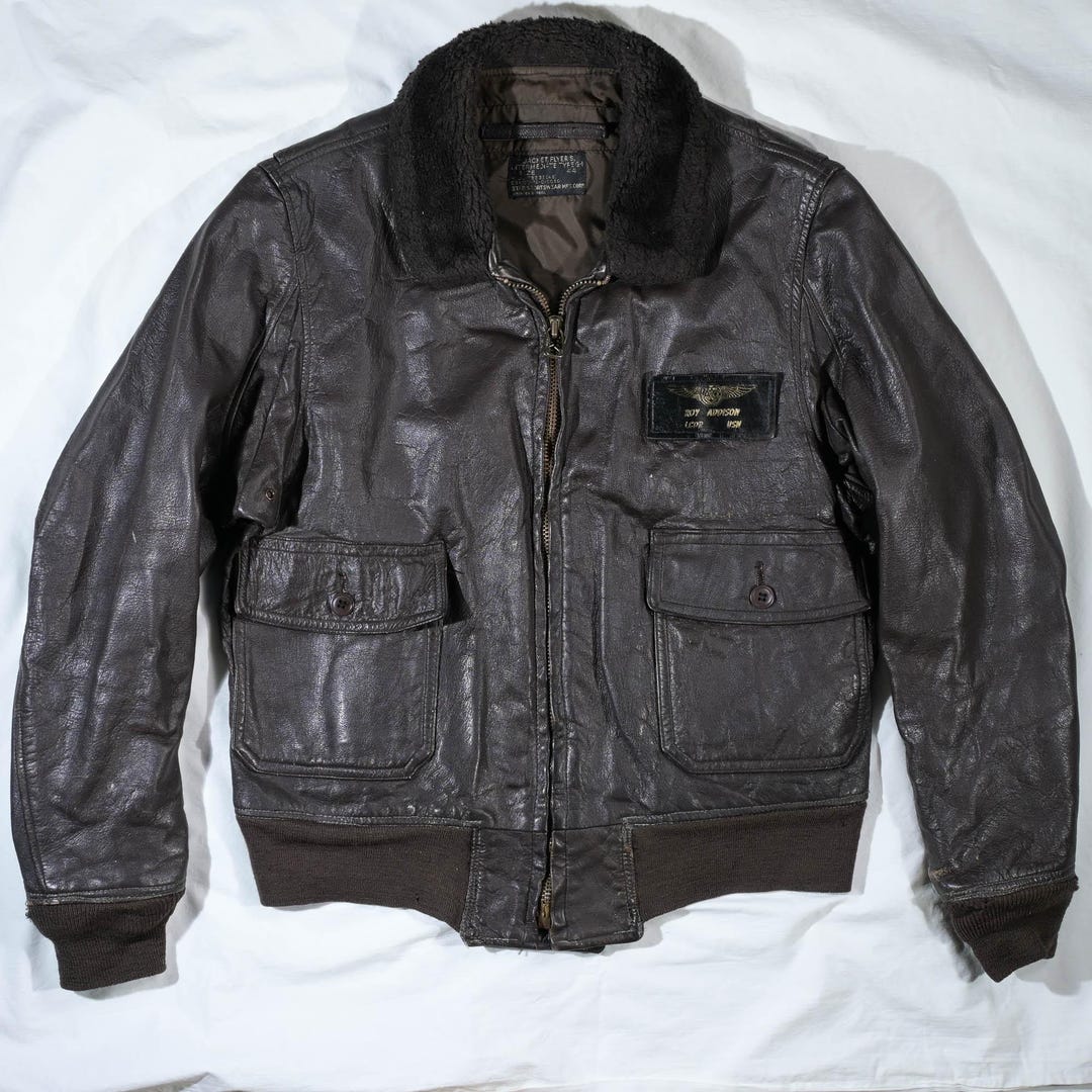US Navy G-1 Leather Bomber Jacket 44 - Etsy