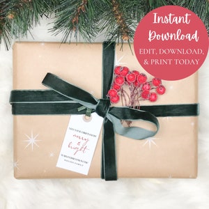 Personalized Printable Christmas Gift Tags Template - Editable ...