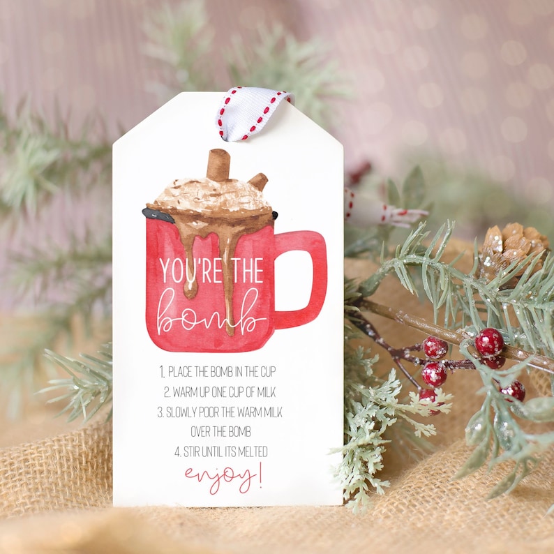 Personalized Printable Hot Cocoa Gift Tags Template - Editable ...