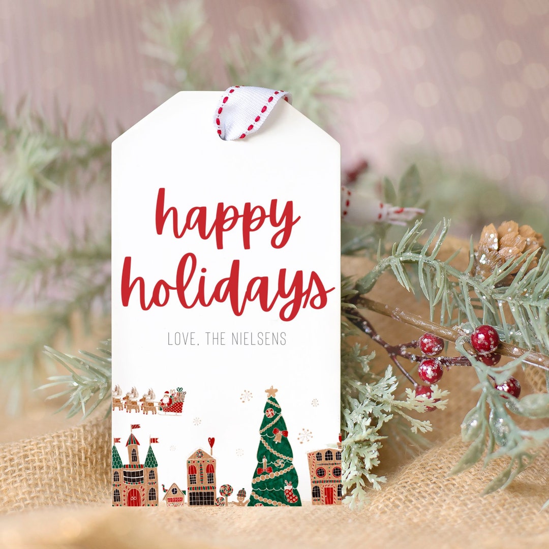 Personalized Printable Christmas Gift Tags Template - Editable ...