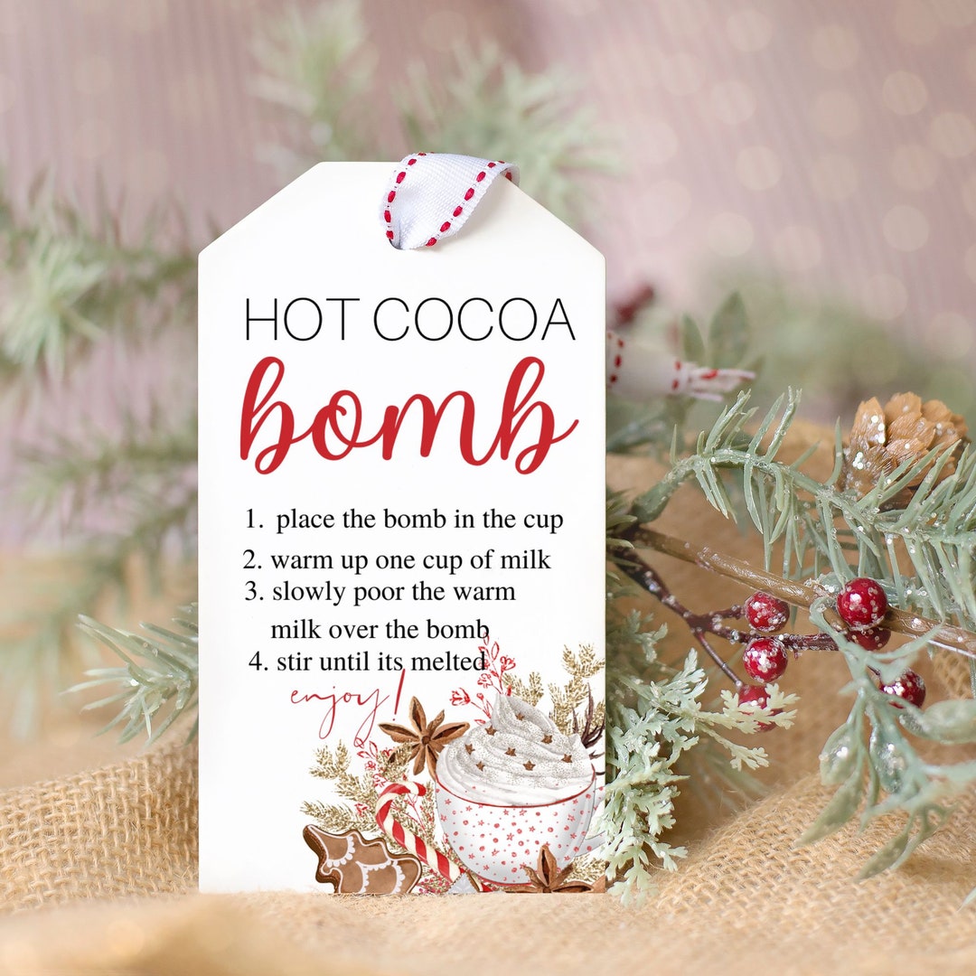Personalized Printable Hot Cocoa Gift Tags Template Editable Christmas ...