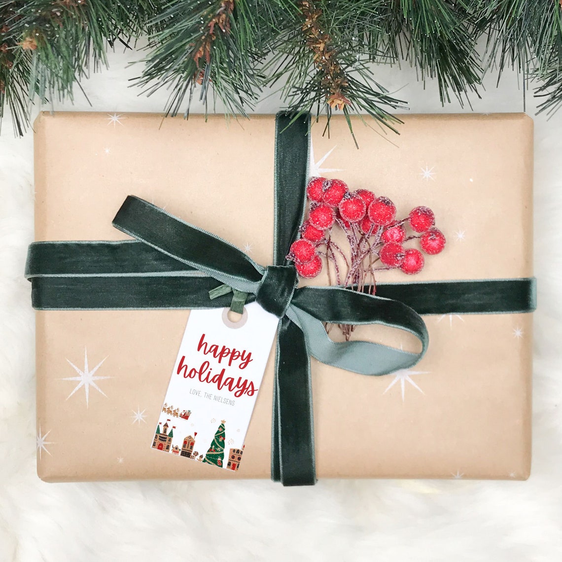 Personalized Printable Christmas Gift Tags Template - Editable ...