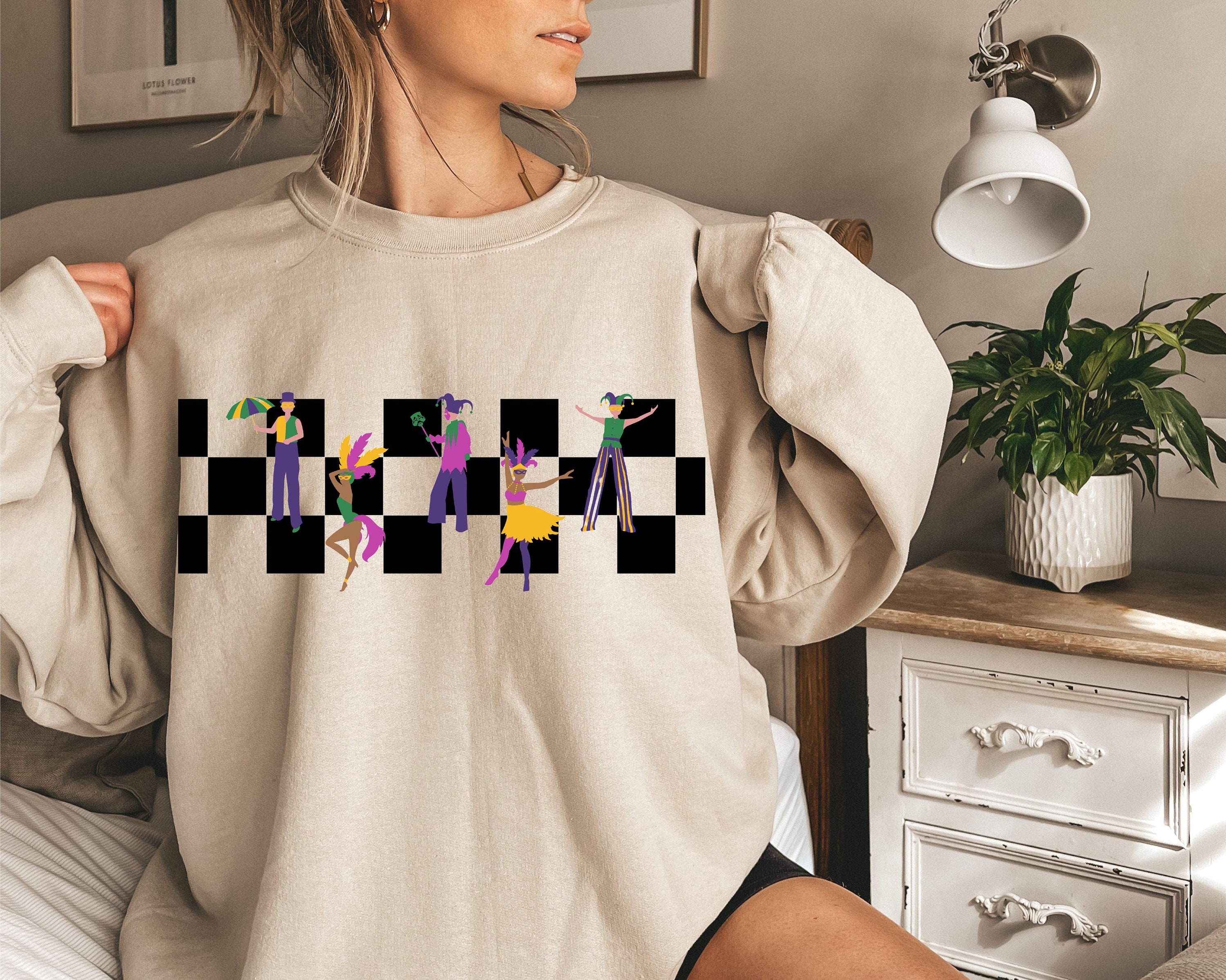 Retro Sublimation Design, Checkered PNG, Parade, Mardi Gras Digital ...