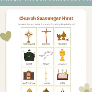 Catholic Church Scavenger Hunt Catholic Scavenger Hunt Download ...
