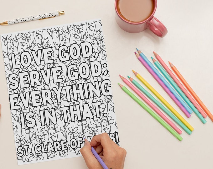 Catholic Adult Coloring Pages Catholic Women's Saint Quote Coloring ...