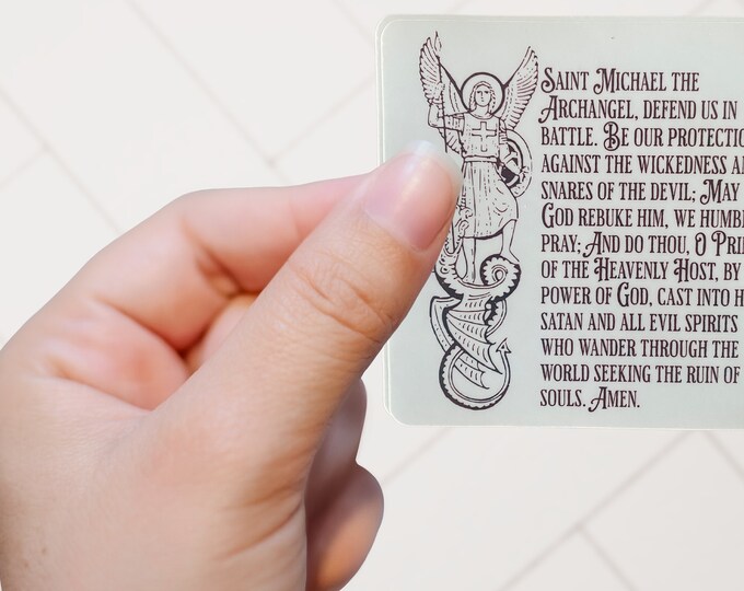 St. Michael Prayer Sticker, Catholic Sticker St. Michael the Archangel ...