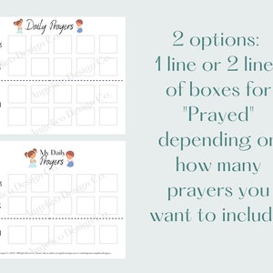 Kids Daily Prayers Chart Catholic Kids Prayer Printable Daily Prayer ...