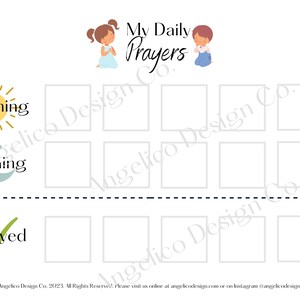 Kids Daily Prayers Chart Catholic Kids Prayer Printable Daily Prayer ...