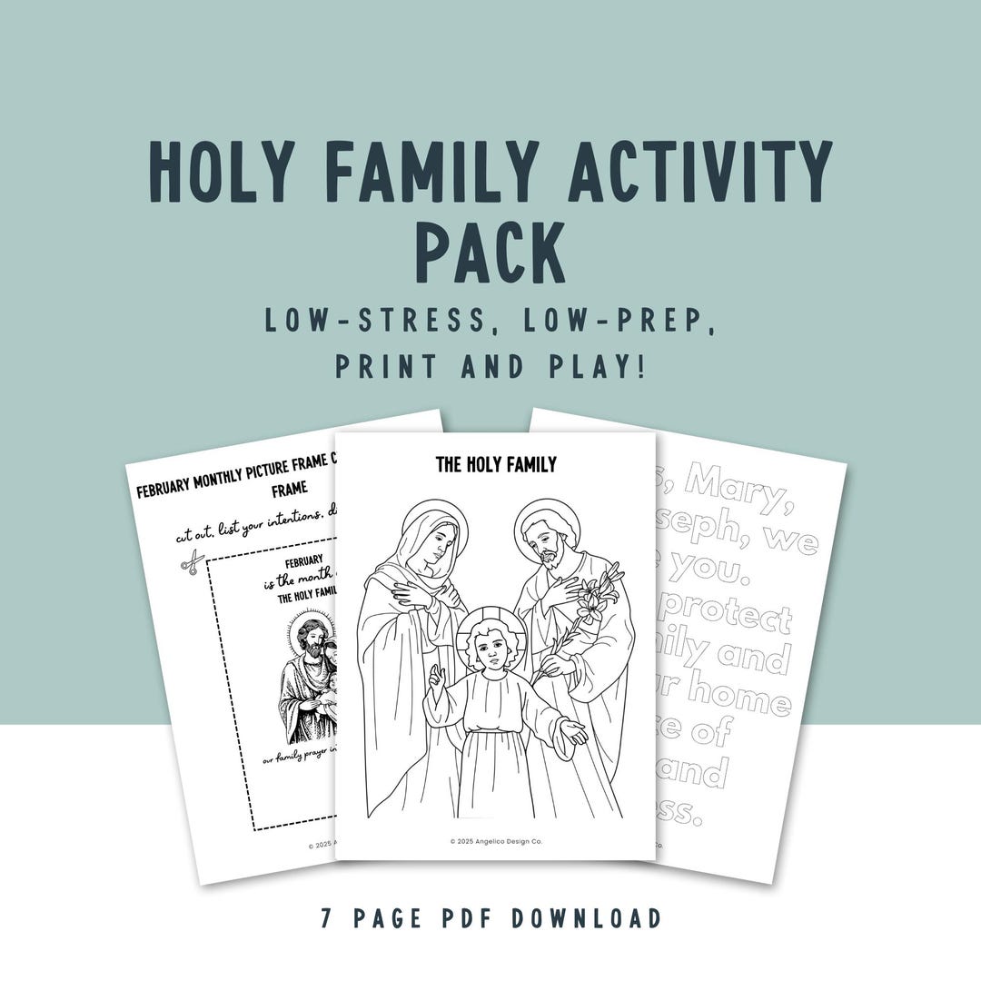 Holy Family Activity Pack I February Month of the Holy Family I ...