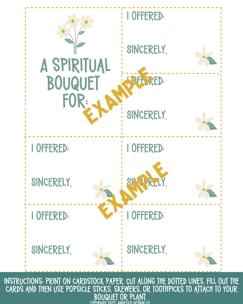 Printable Spiritual Bouquet Catholic Gift for Moms Catholic Mother's ...