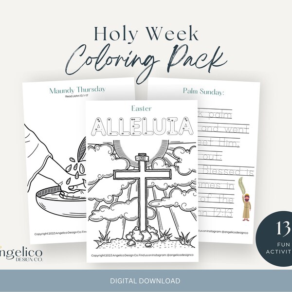 Catholic Easter Coloring Pages - Etsy