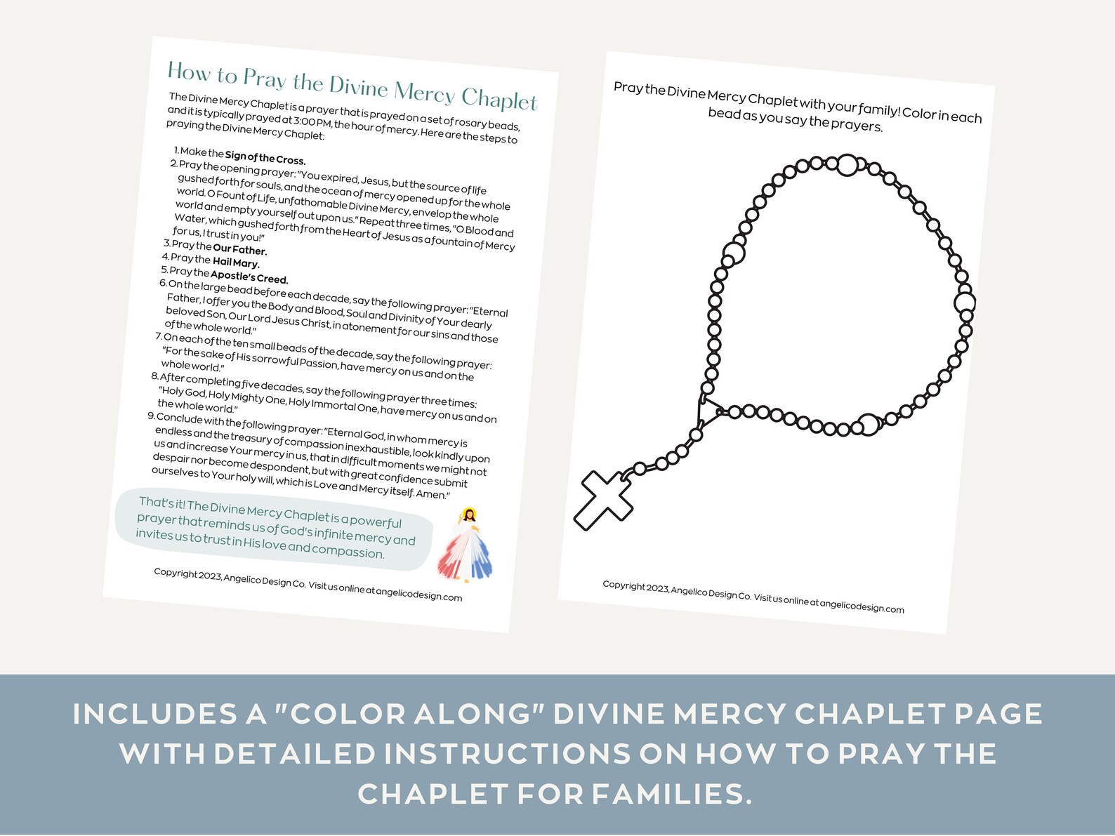 Divine Mercy Activity Pack DIGITAL DOWNLOAD (st. Faustina Coloring ...