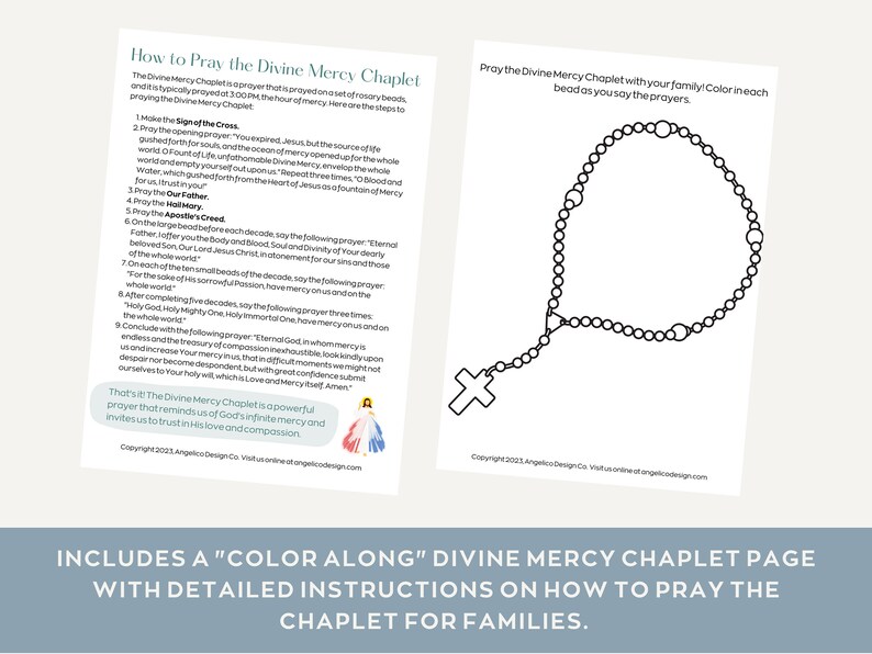 Divine Mercy Activity Pack DIGITAL DOWNLOAD st. Faustina Coloring Pages ...