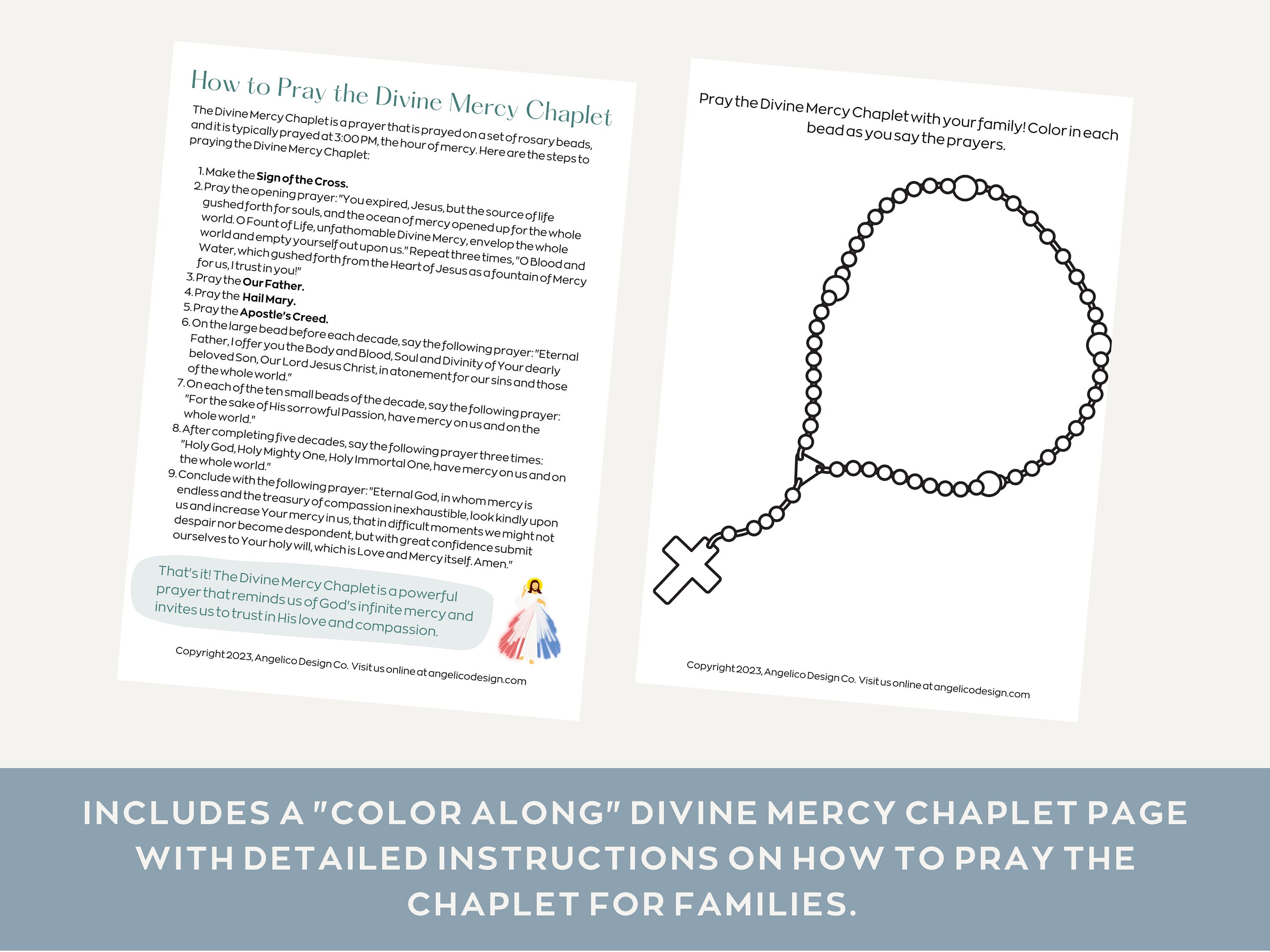 Divine Mercy Activity Pack DIGITAL DOWNLOAD st. Faustina Coloring Pages ...