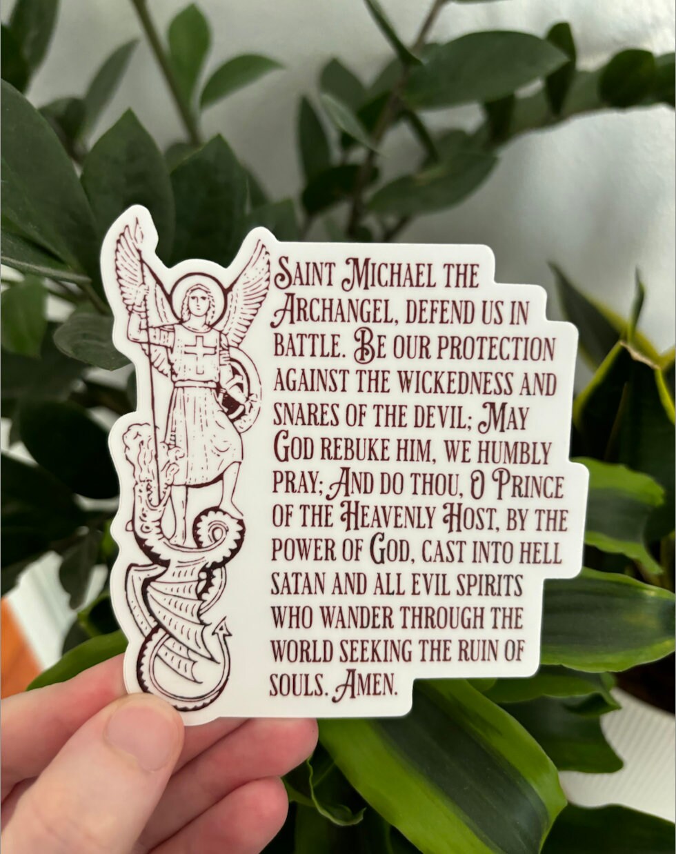 St. Michael Prayer Sticker, Catholic Sticker St. Michael the Archangel ...