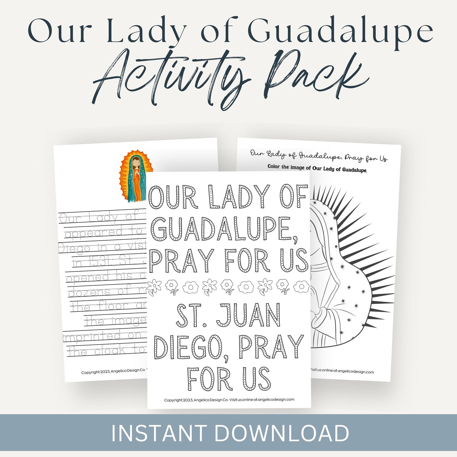 Our Lady of Guadalupe Activity Pack, Catholic Toddler Catholic ...