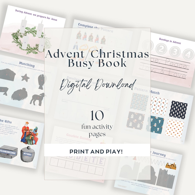 Catholic Kids Activity Advent Busy Book Christmas Busy Book Catholic ...