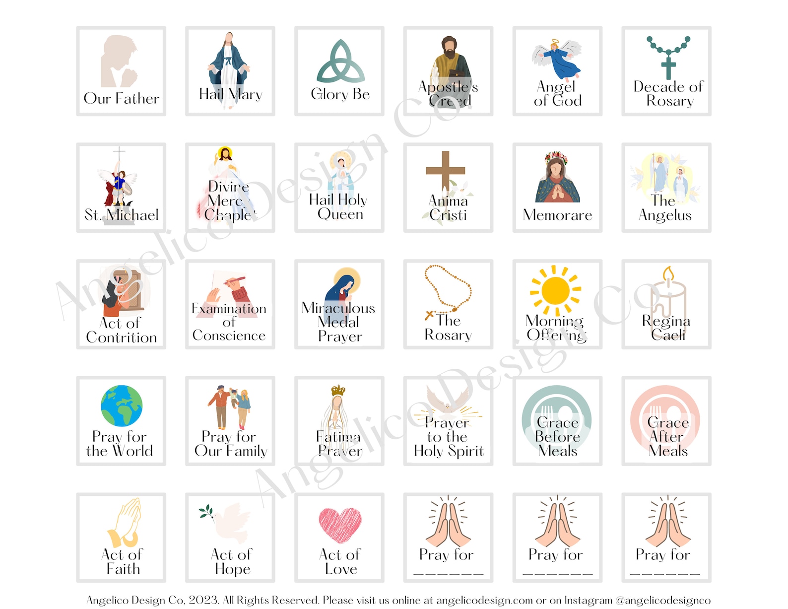 Kids Daily Prayers Chart Catholic Kids Prayer Printable Daily Prayer ...