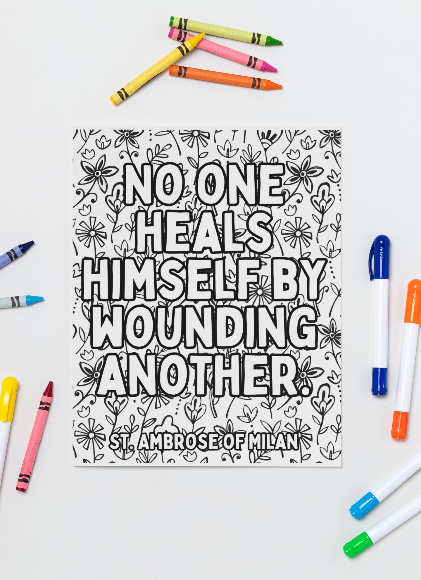 Catholic Adult Coloring Pages Catholic Women's Saint Quote Coloring ...