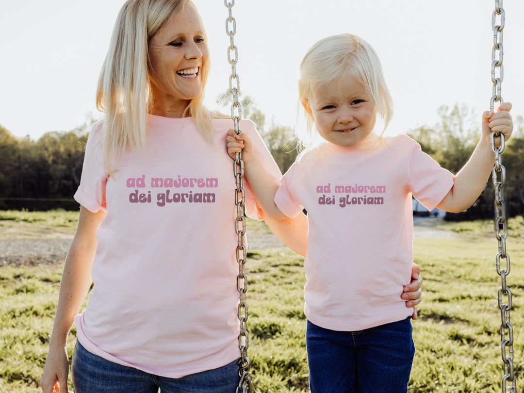 Mommy and Me Catholic Shirts Ad Majorem Dei Gloriam Catholic Shirt ...