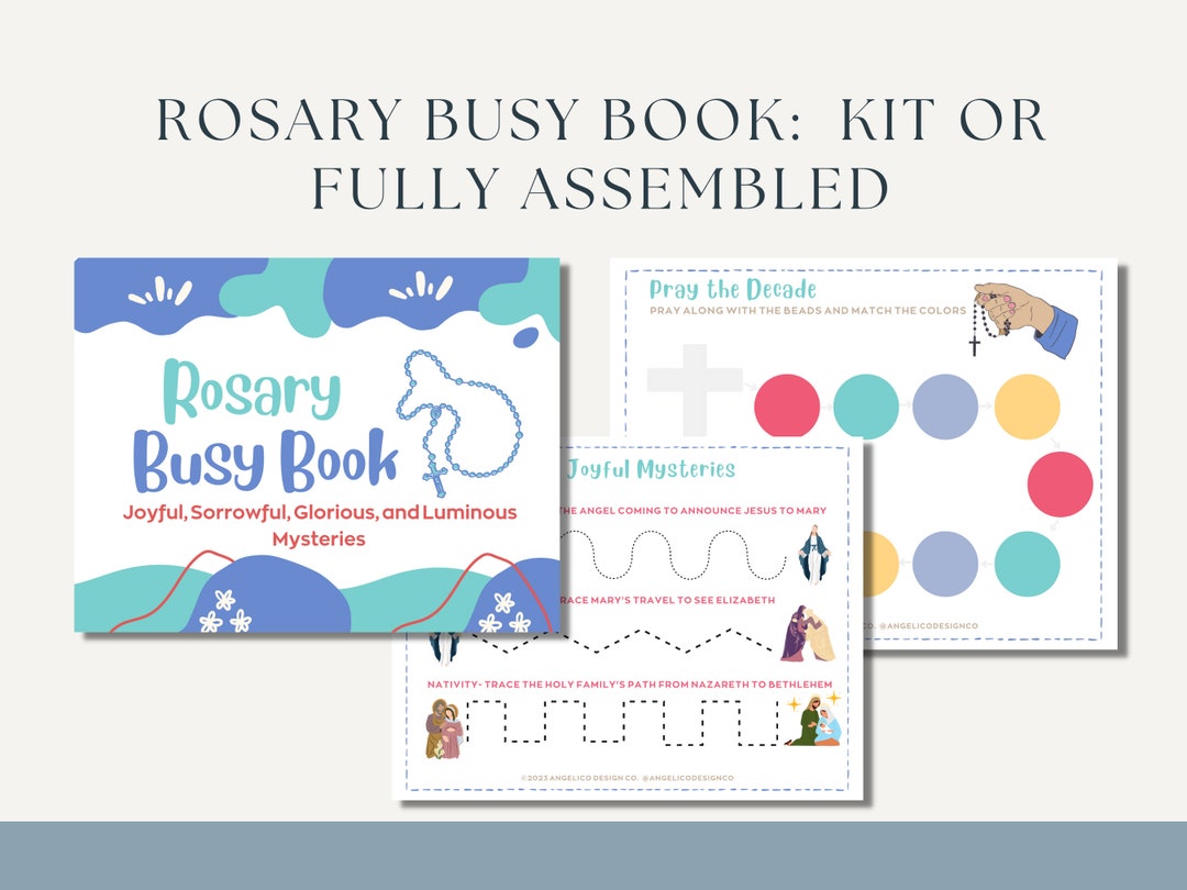 KIT & FULLY ASSEMBLED Rosary Busy Book Bible Theme Catholic Toddler ...