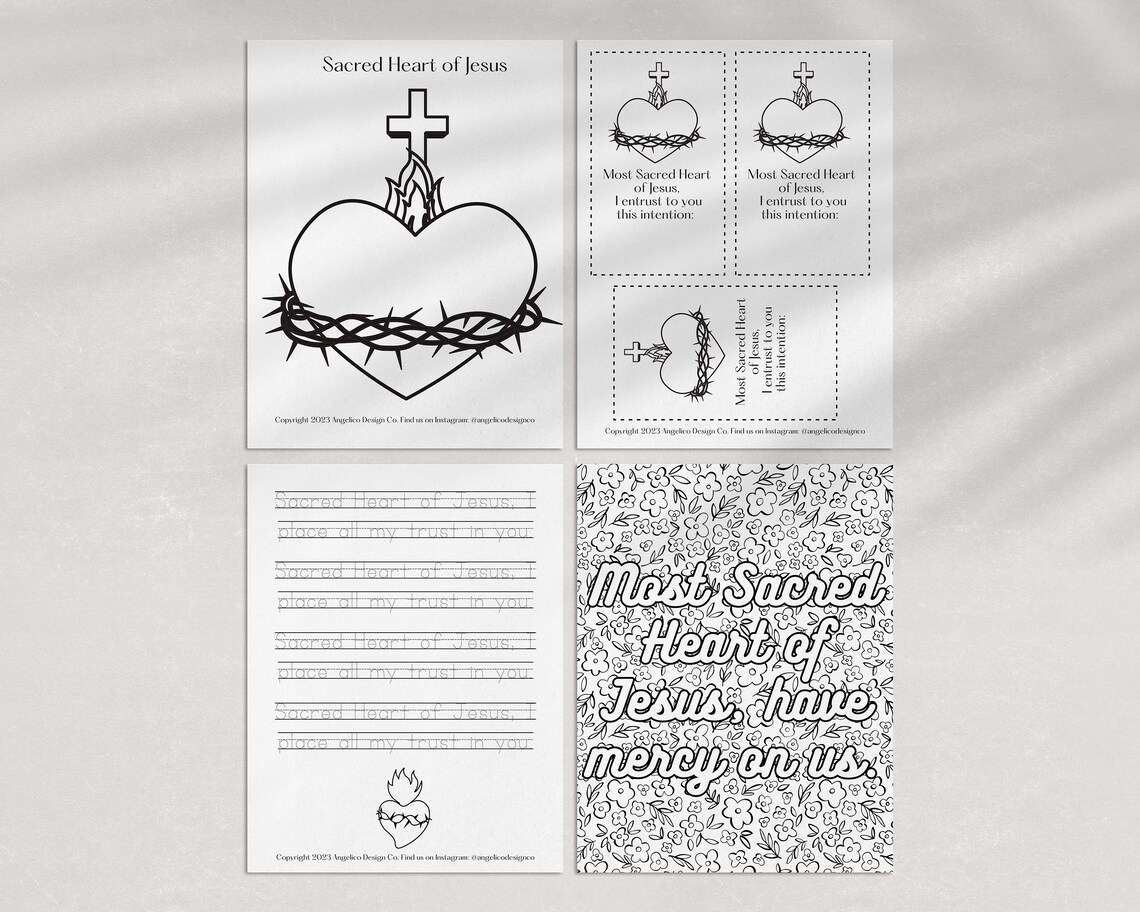 Sacred Heart of Jesus Coloring Pages Sacred Heart Coloring Worksheets ...