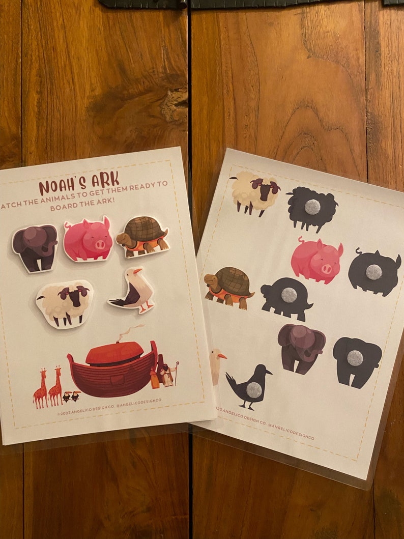 Noah's Ark Printable Catholic Kids Matching Game - Etsy