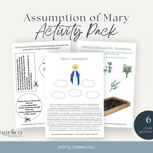Assumption of Mary Activity Pack, Catholic Kids Activity Assumption ...