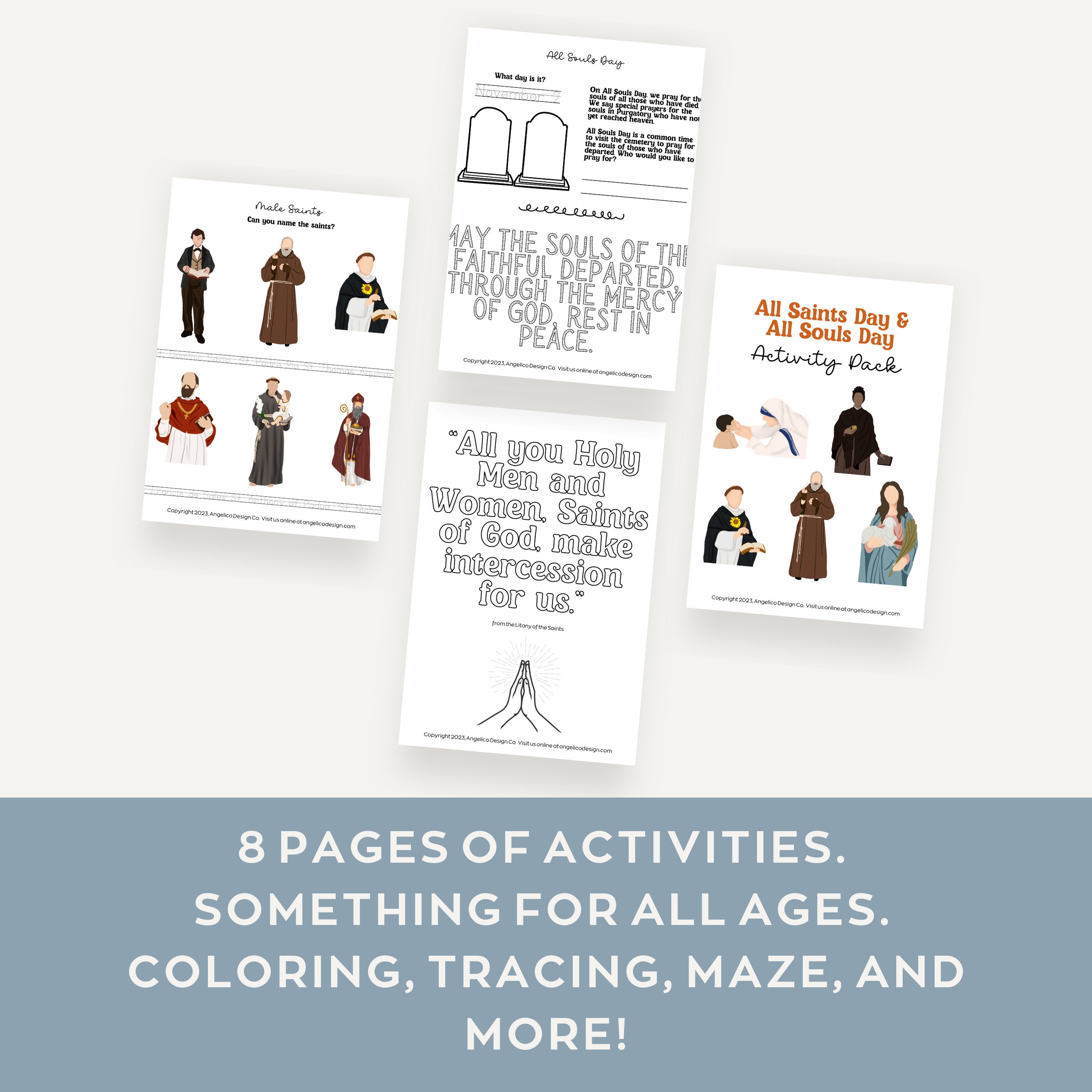 All Saints Day Catholic Kids Activity All Souls Day Coloring Pages ...