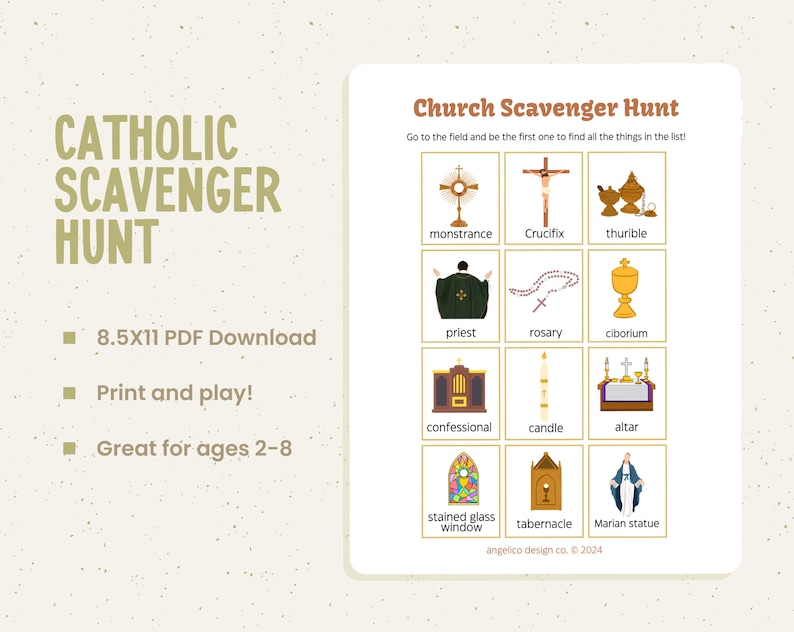 Catholic Church Scavenger Hunt Catholic Scavenger Hunt Download ...