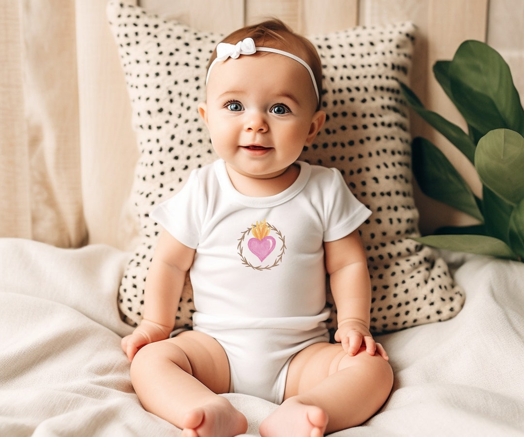 Sacred Heart of Jesus Onesie I Catholic Baby Clothes I - Etsy
