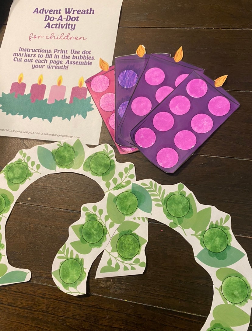 Advent Dot Marker Activity, Advent Wreath Craft, Catholic Advent Craft ...