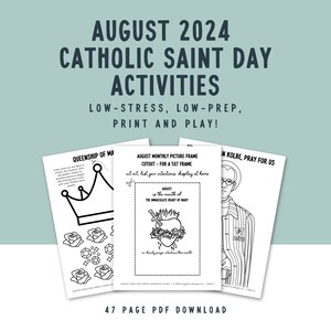 August Catholic Saint Day Activities, Catholic Homeschool Activity ...