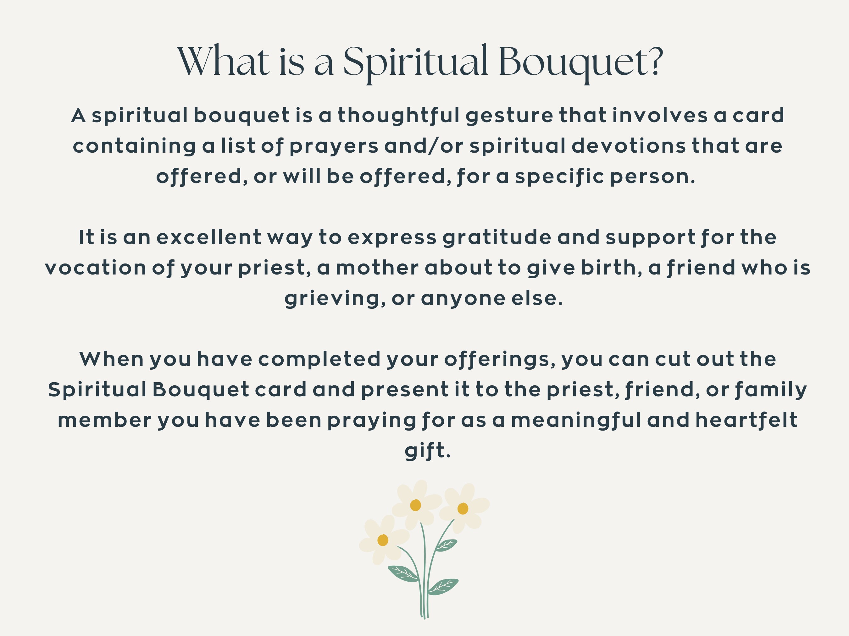 Printable Spiritual Bouquet Catholic Gift for Moms Catholic Mother's ...
