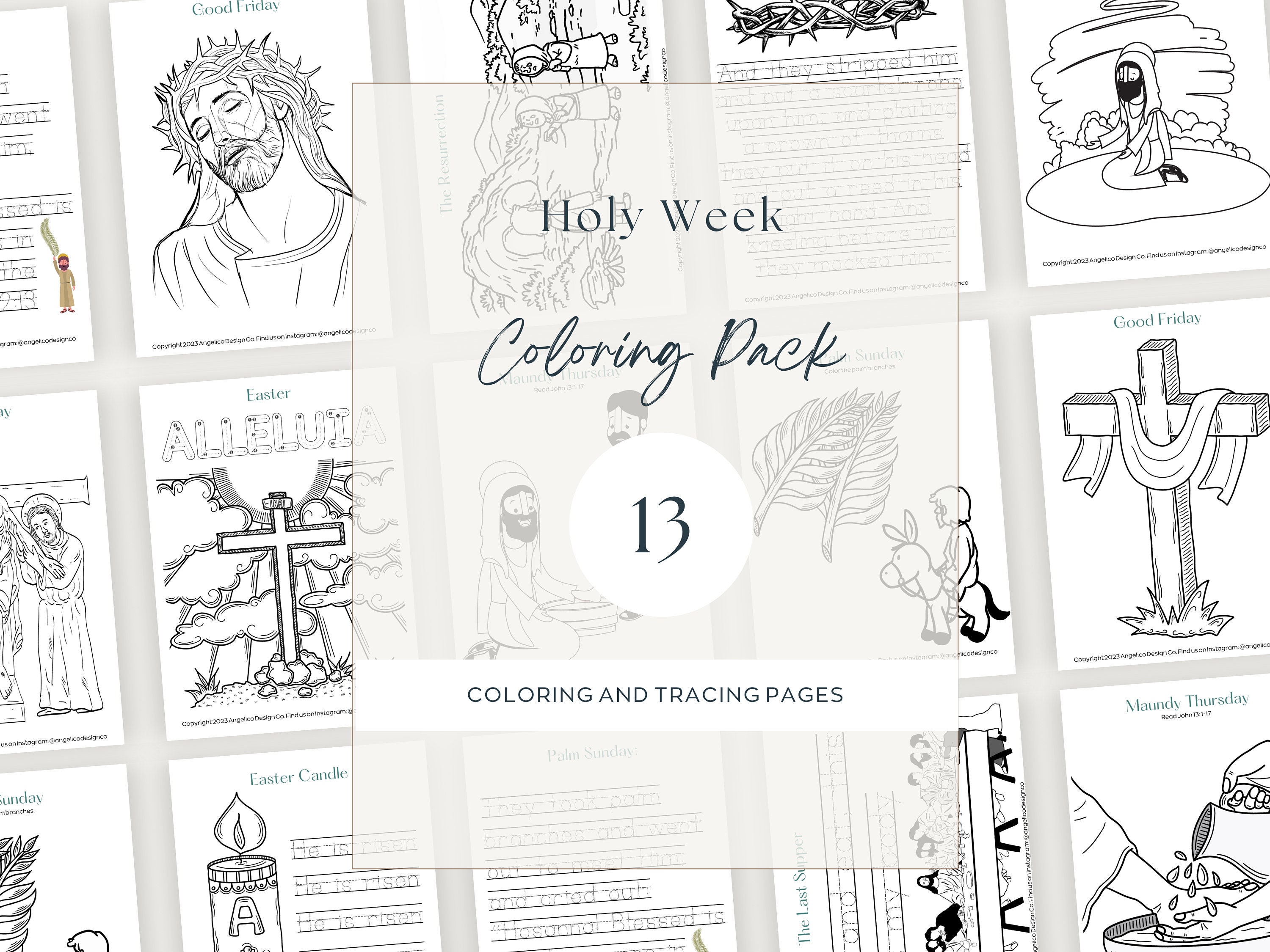 Holy Week Coloring Pack Catholic Easter Coloring Pages Catholic Holy ...