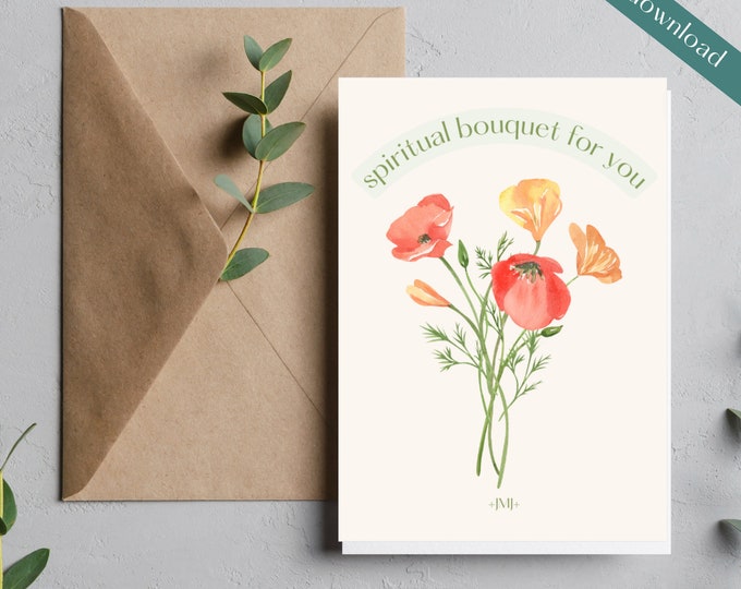 Catholic Spiritual Bouquet Card Digital Download Spiritual Bouquet ...