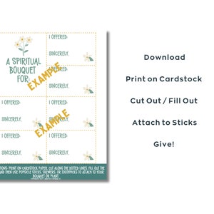 Printable Spiritual Bouquet Catholic Gift for Moms Catholic Mother's ...