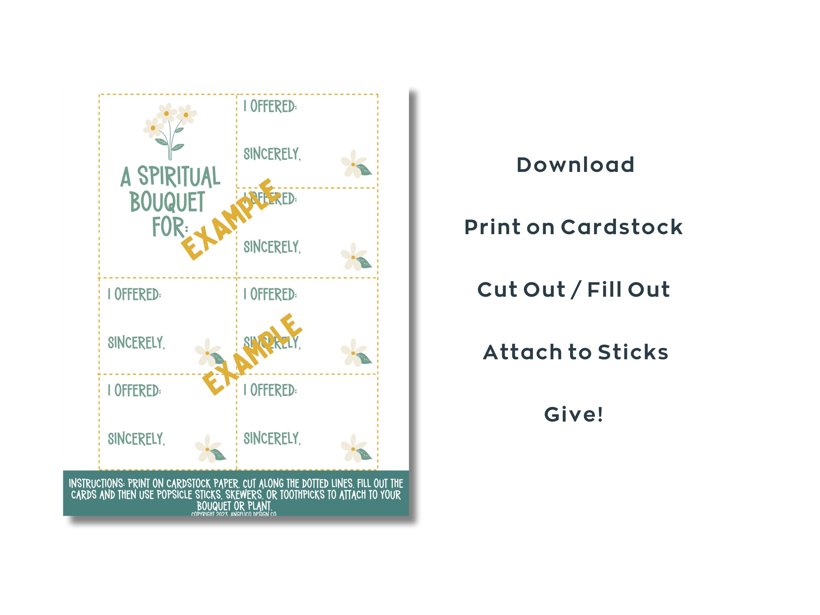 Printable Spiritual Bouquet Catholic Gift for Moms Catholic Mother's ...