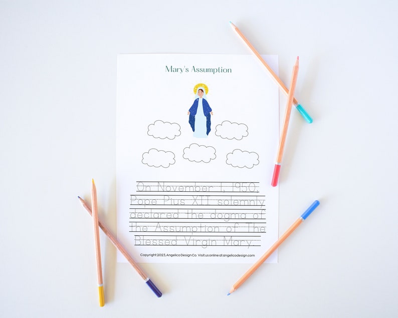Assumption of Mary Activity Pack Catholic Kids Activity - Etsy