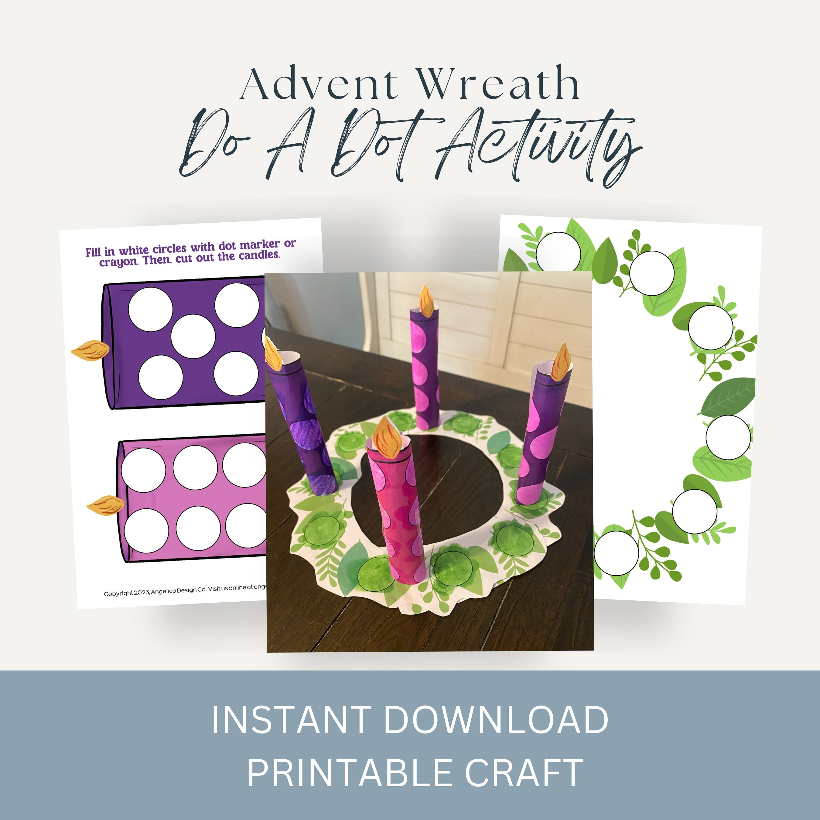 Advent Dot Marker Activity, Advent Wreath Craft, Catholic Advent Craft ...