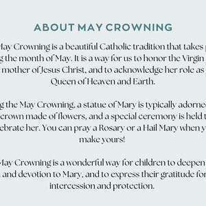 DIGITAL DOWNLOAD May Crowning Catholic Craft Catholic Craft for ...