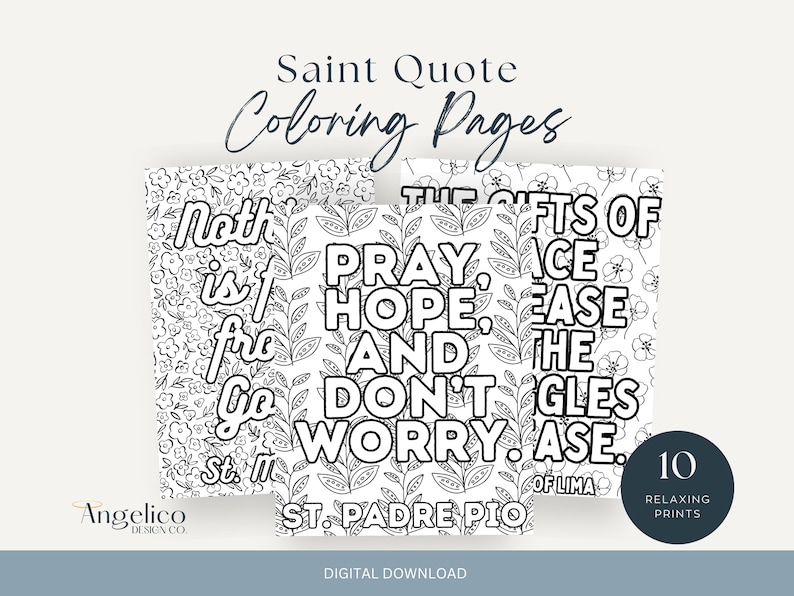 Catholic Adult Coloring Pages Catholic Women's Saint Quote Coloring ...