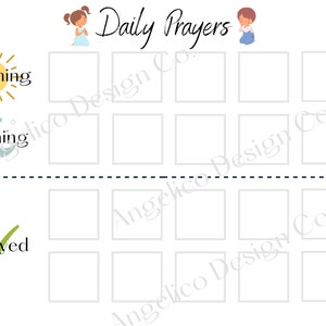 Kids Daily Prayers Chart Catholic Kids Prayer Printable Daily Prayer ...